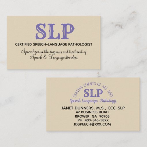 SLP custom business cards | Zazzle