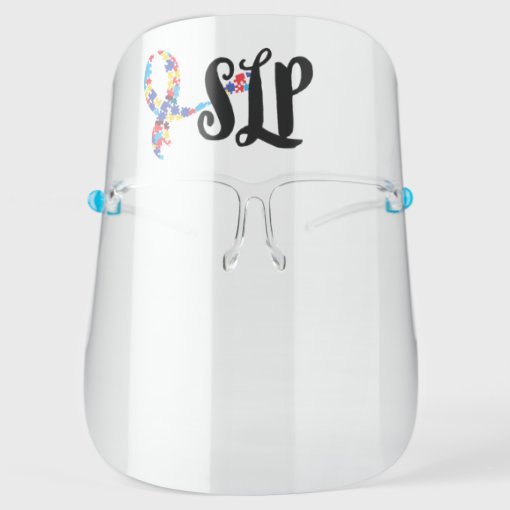 SLP Speech Language Pathologist Autism Awareness Face Shield | Zazzle