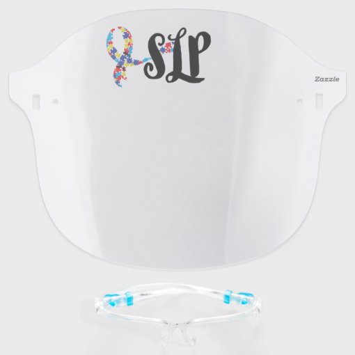 SLP Speech Language Pathologist Autism Awareness Face Shield | Zazzle