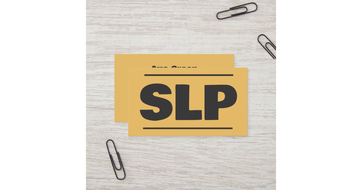 SLP Speech Pathologist Business Card | Zazzle