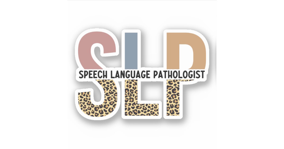 SLP Speech Pathologist Leopard Print Typography Sticker | Zazzle