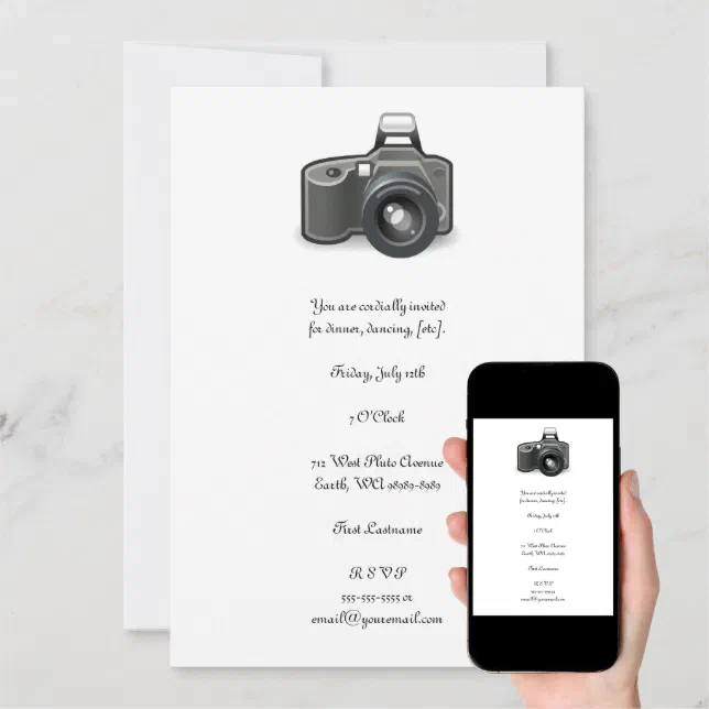 SLR Camera Invitation | Zazzle
