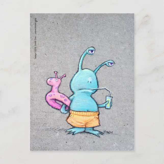 sluggo at the beach postcard | Zazzle