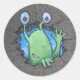 Sluggo breaks through classic round sticker | Zazzle