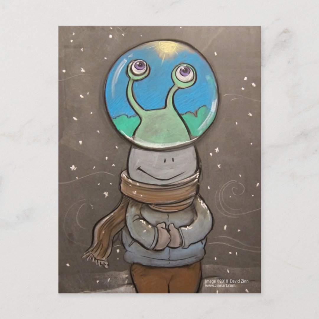 sluggo's anti-snow globe postcard | Zazzle