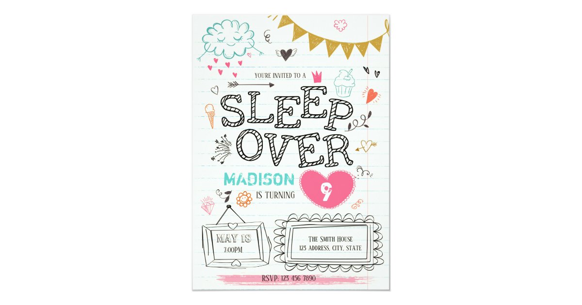 Slumber party invitation | Zazzle.com