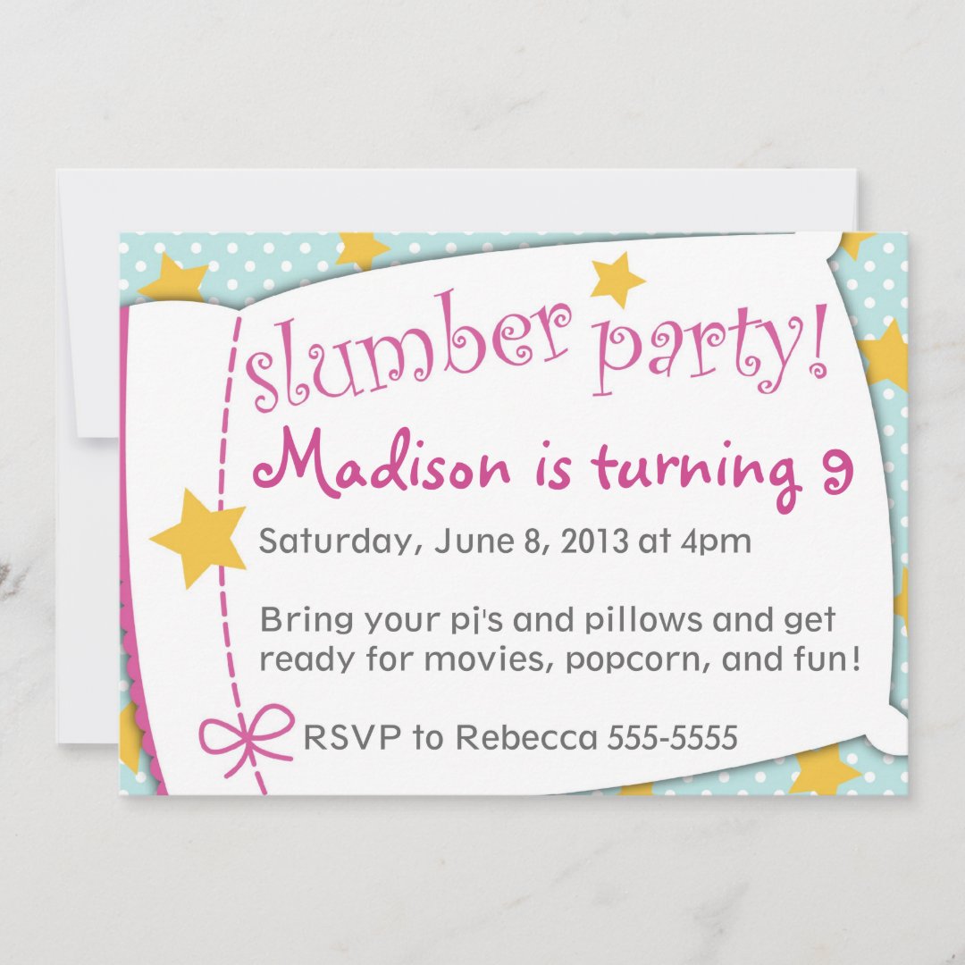 Slumber Party Invitation | Zazzle