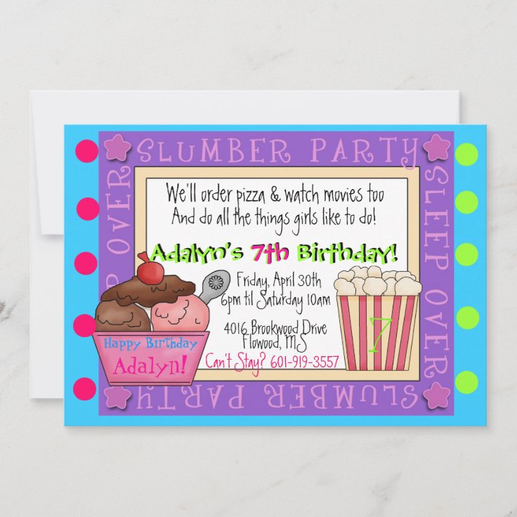 Slumber Party Invitation | Zazzle