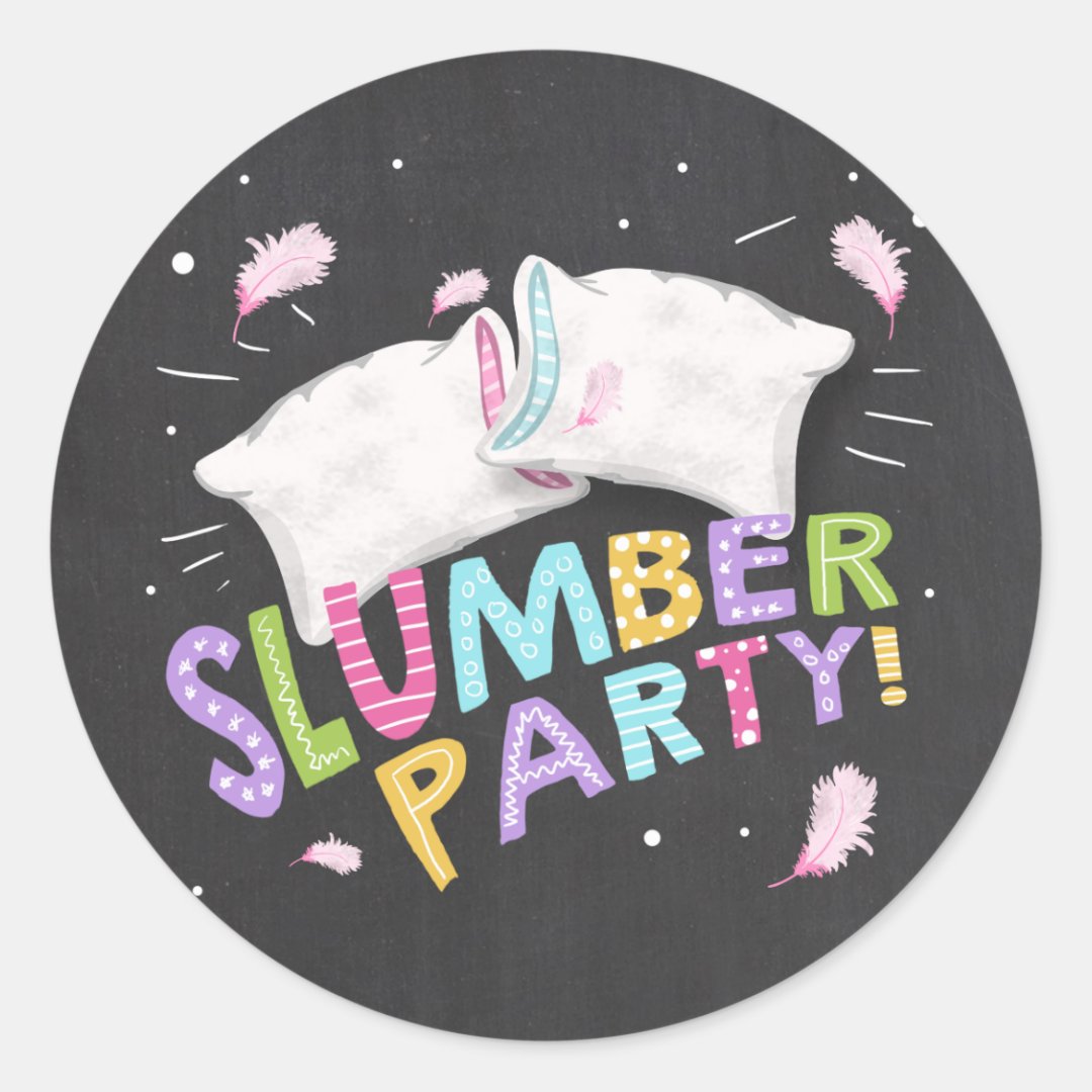 Slumber Party Sleepover Envelope seal stickers | Zazzle