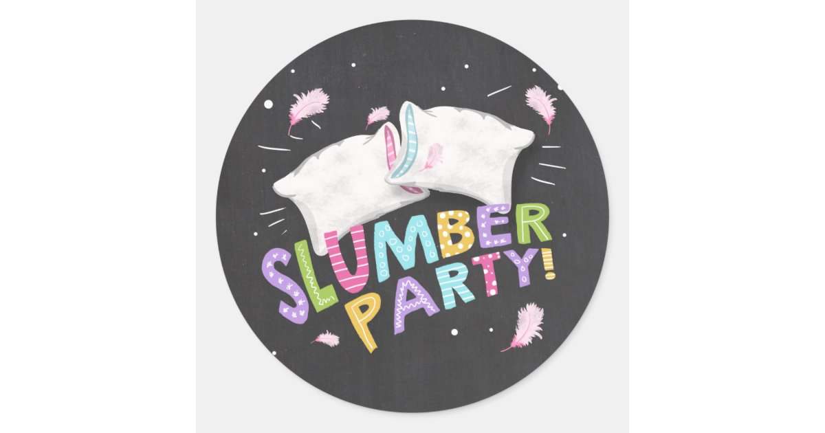 Slumber Party Sleepover Envelope seal stickers | Zazzle