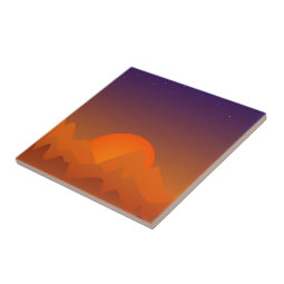 Slumbering Hills Southwest Landscape Art Sunset Ceramic Tile | Zazzle