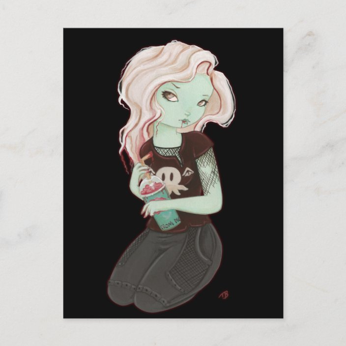Slushieee - Zombie Goth girl postcard | Zazzle.com
