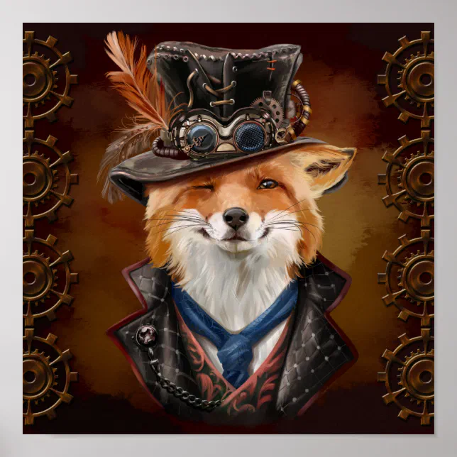 steampunk fox drawing