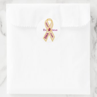 SMA AWARENESS RIBBON CLASSIC ROUND STICKER | Zazzle