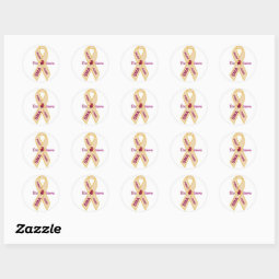 SMA AWARENESS RIBBON CLASSIC ROUND STICKER | Zazzle