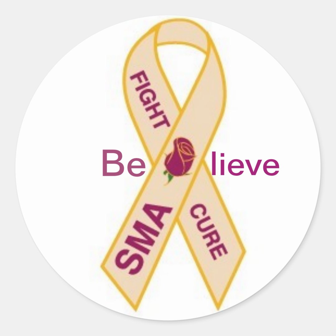 SMA AWARENESS RIBBON CLASSIC ROUND STICKER | Zazzle