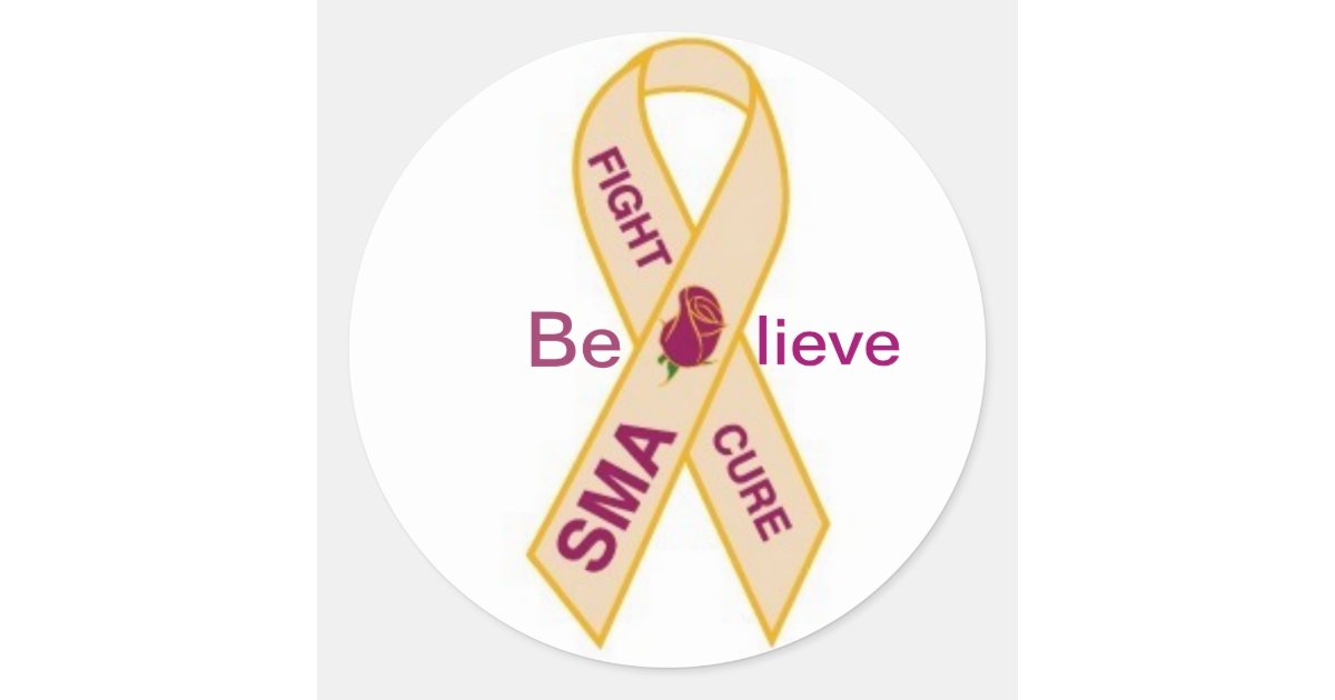 SMA AWARENESS RIBBON CLASSIC ROUND STICKER | Zazzle