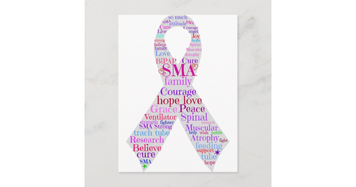 SMA Ribbon Design Postcard | Zazzle