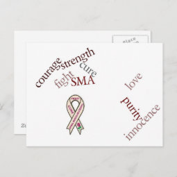 SMA Ribbon postcard | Zazzle