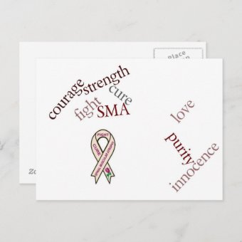 SMA Ribbon postcard | Zazzle