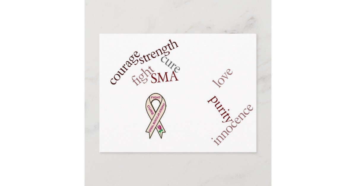 SMA Ribbon postcard | Zazzle