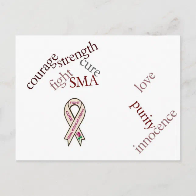 SMA Ribbon postcard | Zazzle