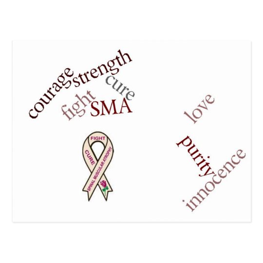 SMA Ribbon postcard | Zazzle.com