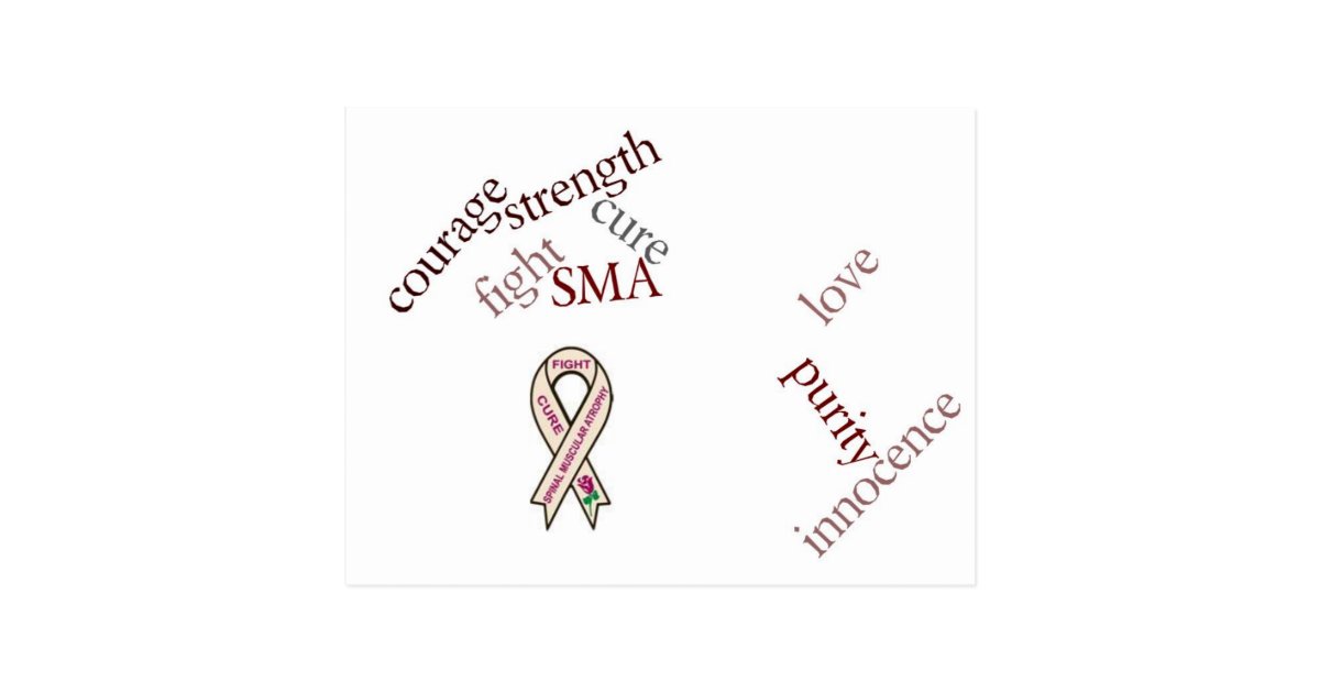 SMA Ribbon postcard | Zazzle.com