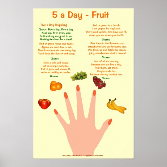 small 5 a day poster | Zazzle.com