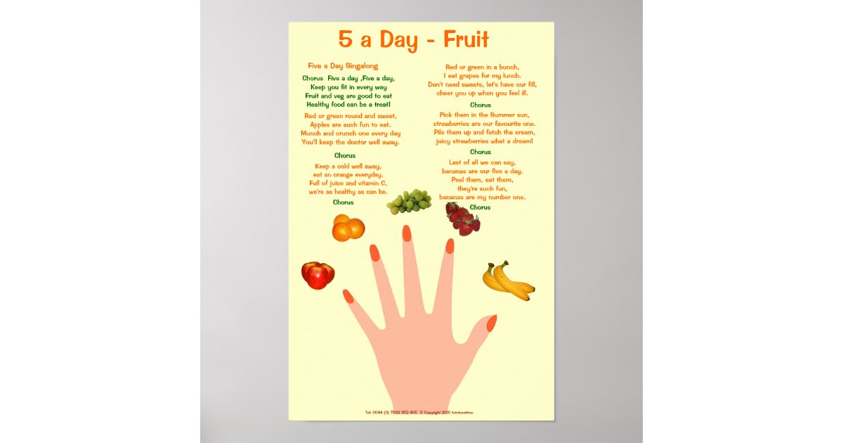 small 5 a day poster | Zazzle