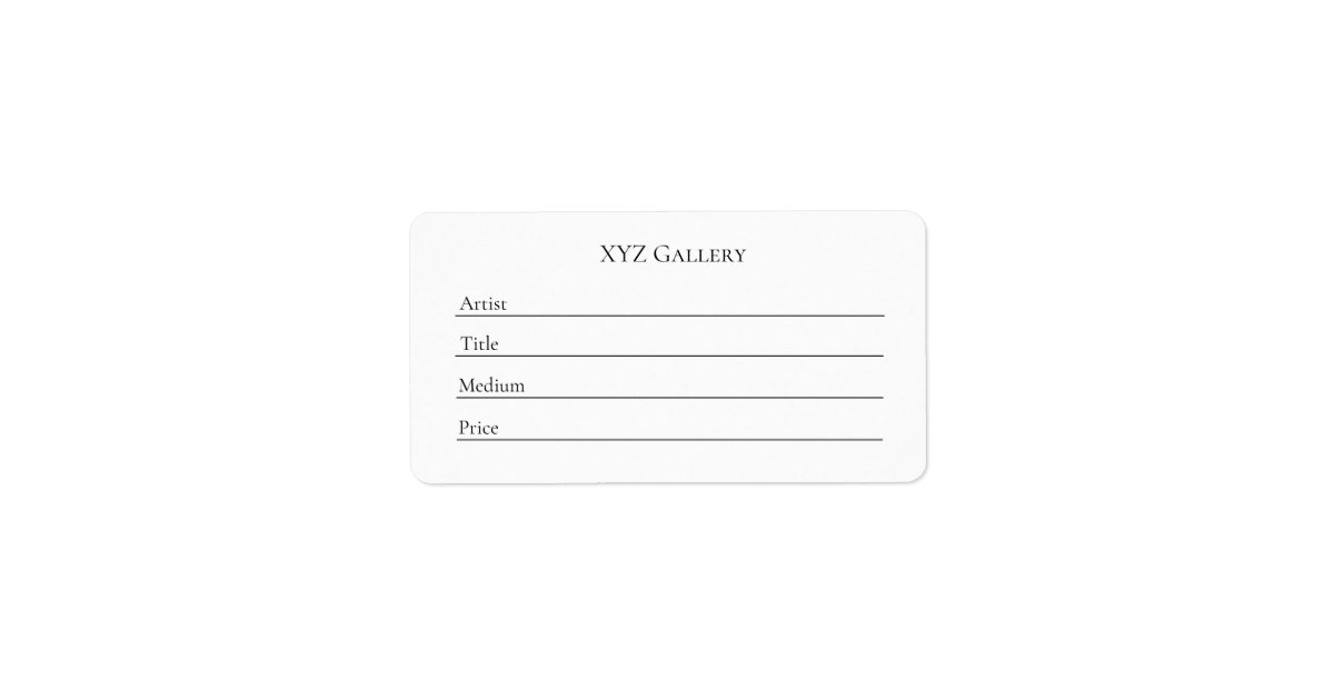 Small Art Show Label Template Sticker | Zazzle