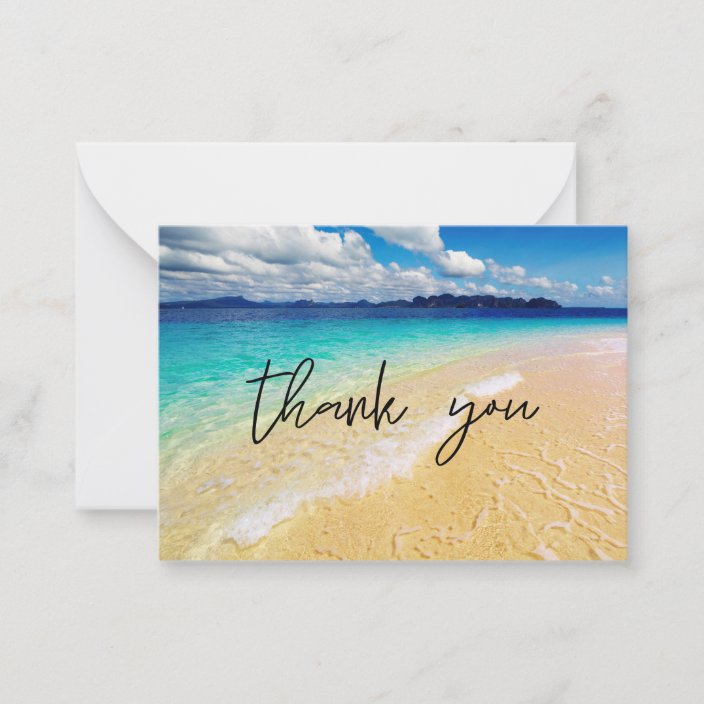 Small Beach & Ocean Thank You Note Card | Zazzle