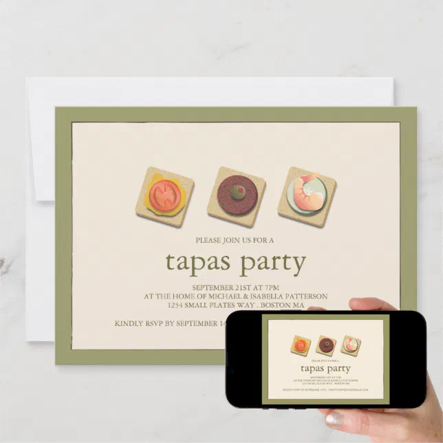 Small Bites Trio Tapas Party Invitation | Zazzle