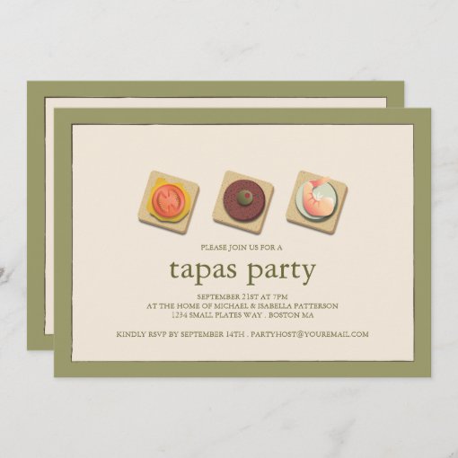 Small Bites Trio Tapas Party Invitation | Zazzle