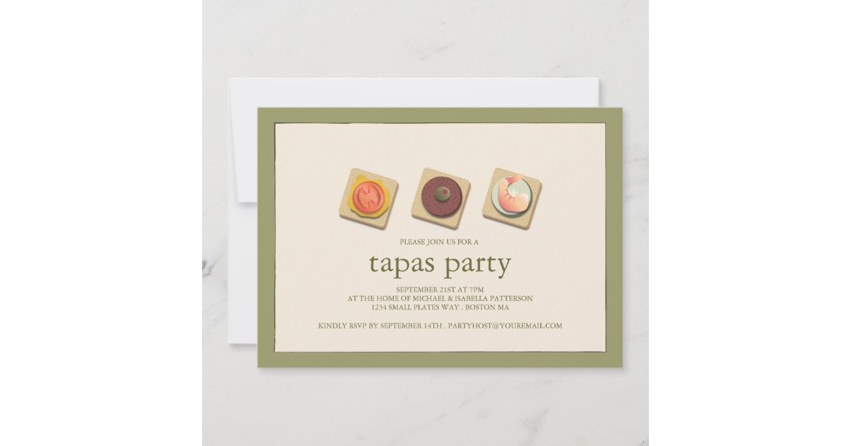Small Bites Trio Tapas Party Invitation | Zazzle