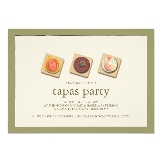 Small Bites Trio Tapas Party Invitation | Zazzle.com