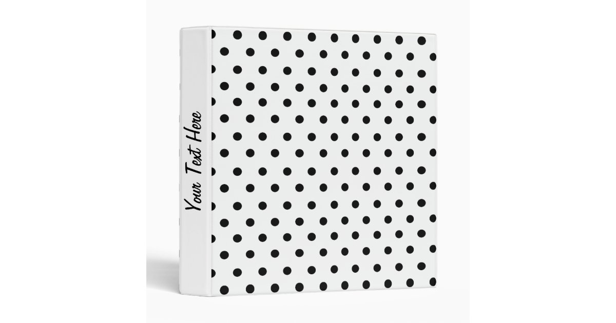 Small Black Polka Dots Binder | Zazzle