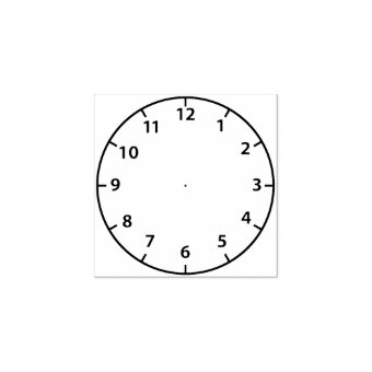 Small Blank Clock Face Rubber Stamp | Zazzle
