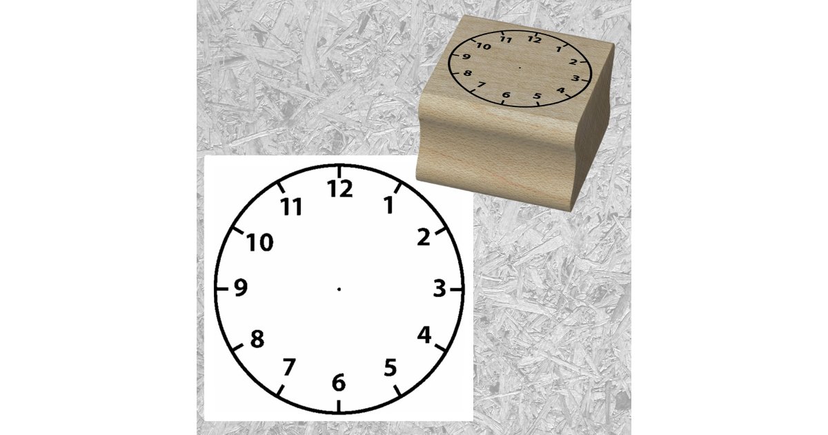 Small Blank Clock Face Rubber Stamp | Zazzle