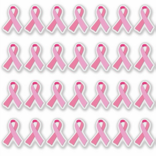 Small Breast Cancer Awareness Pink Ribbon X 28 Sticker | Zazzle