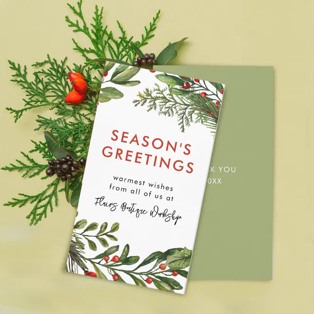 Small Business Christmas Festive Wreath Business Card | Zazzle