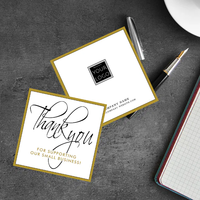 Small Business Logo Company Name Thank You Note Card | Zazzle