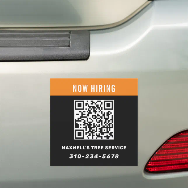 Small Business Marketing Now Hiring QR Code Car Magnet | Zazzle