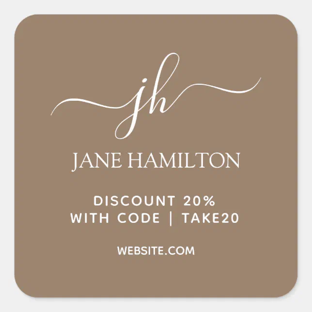 Small Business Packaging Discount Code Square Sticker | Zazzle
