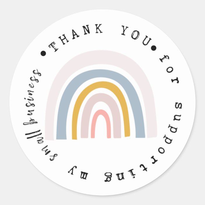 small business, packaging, rainbow packaging, classic round sticker ...