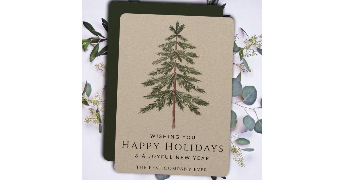 Small Business Professional Custom Kraft Christmas Holiday Card | Zazzle