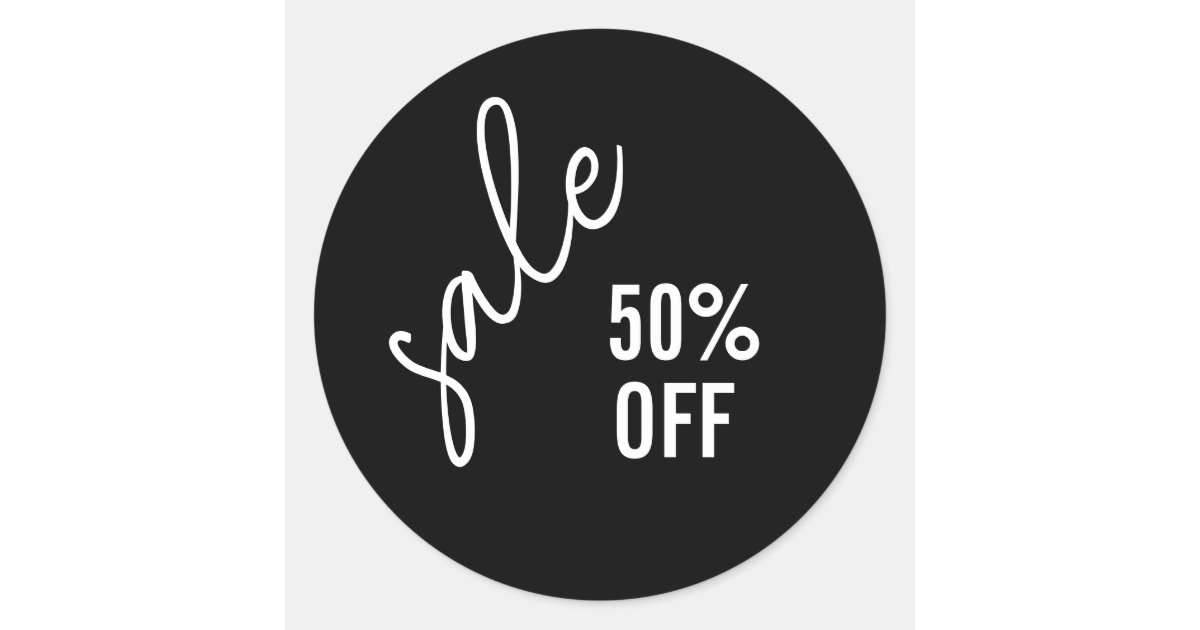Small Business Sale Sticker | Modern Black | Zazzle