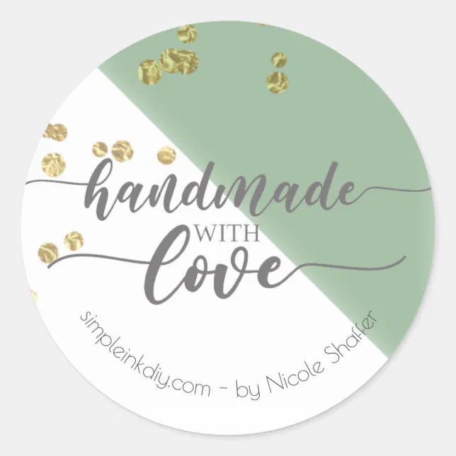 Small Business|Simple Packaging Sticker|Glitter Classic Round Sticker ...