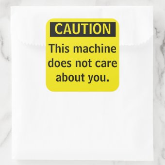 Small Caution Parody Warning Sticker | Zazzle