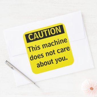 Small Caution Parody Warning Sticker | Zazzle